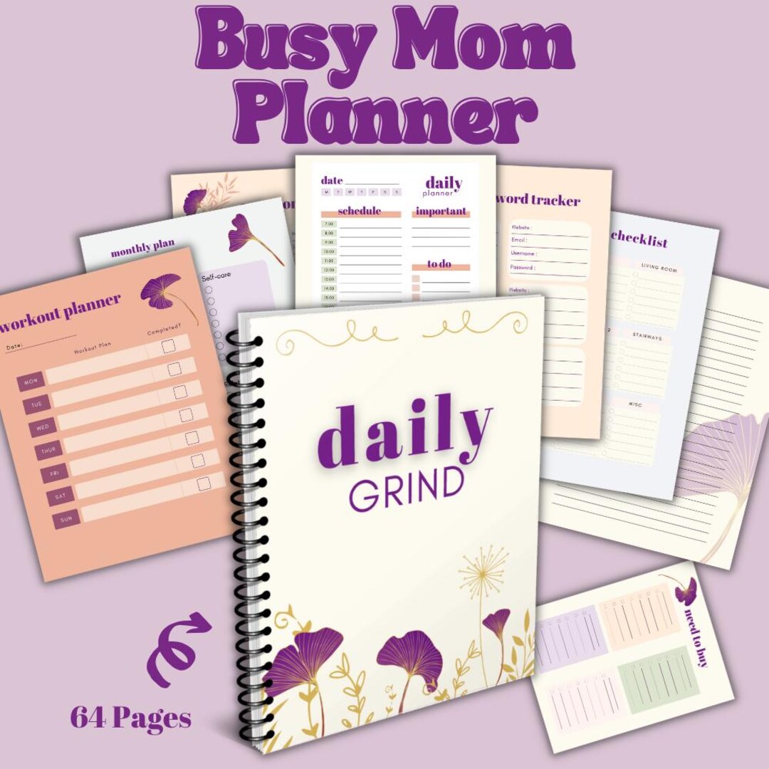 Busy Mom Planner Printable: Weekly Organizer (PDF File) - Etsy