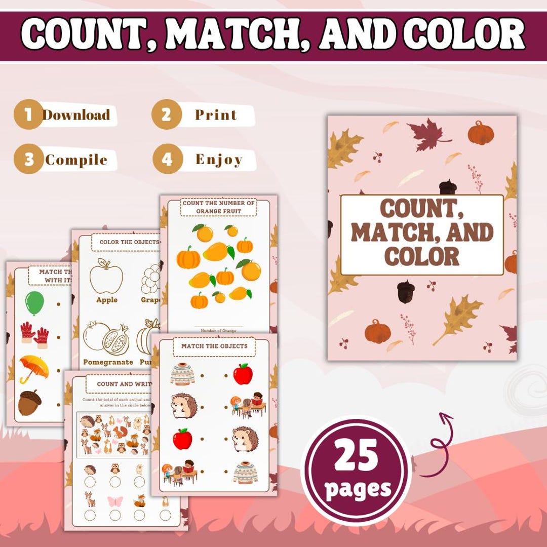 Fall Printable Kids Activities, Homeschool Fall Worksheets, Autumn ...