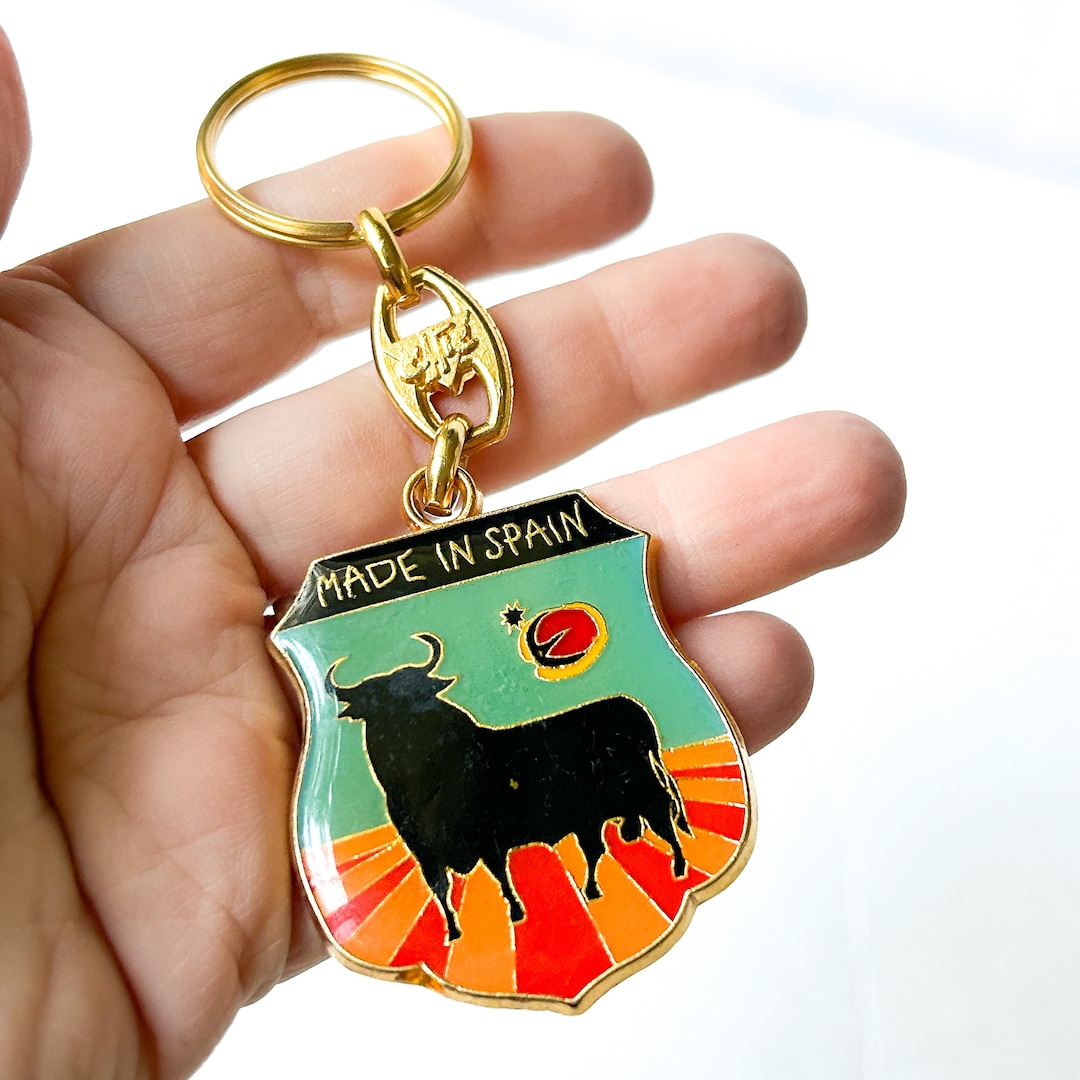 Vintage Metal and Enamel Made in Spain Keychain - Etsy