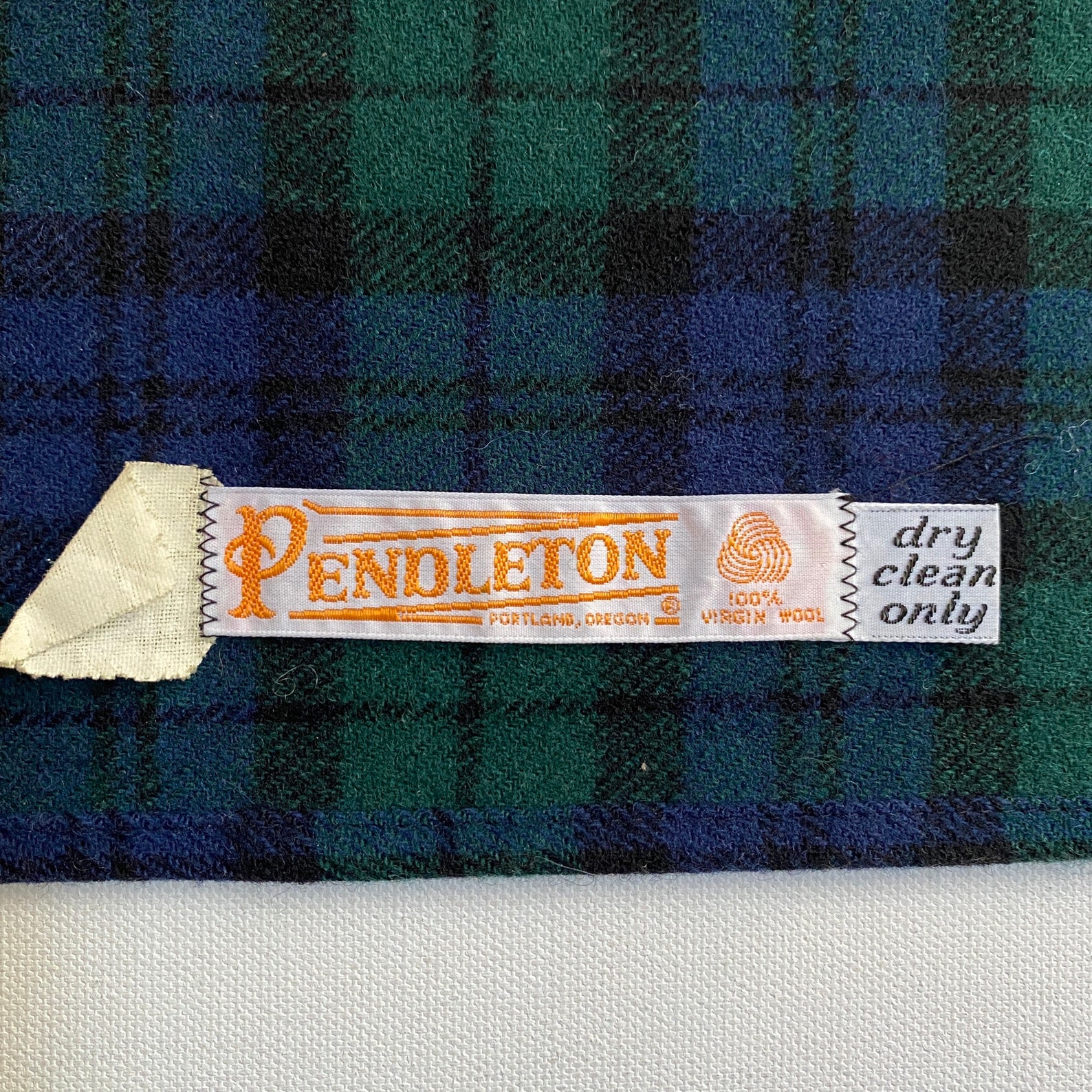 Vintage Pendleton Black Watch Wool Scarf | Etsy