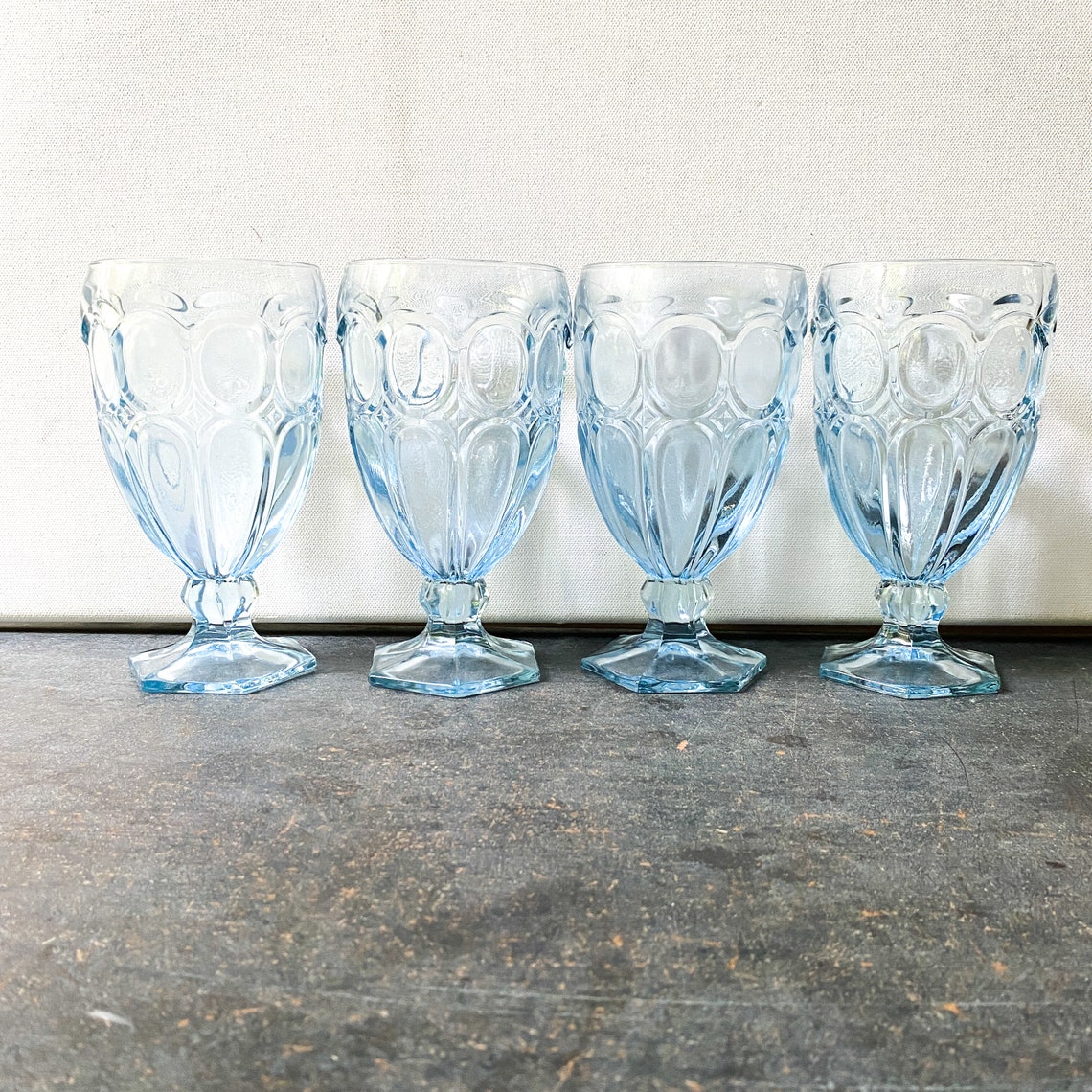 Fostoria Moonstone Light Blue Goblets Vintage Iced Tea | Etsy
