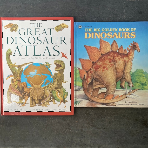 Vintage Dinosaur Books Set of 2. Golden Book of Dinosaurs | Etsy