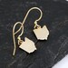 Ohio Earrings Gold brass Dangle State of Ohio Shape - Etsy
