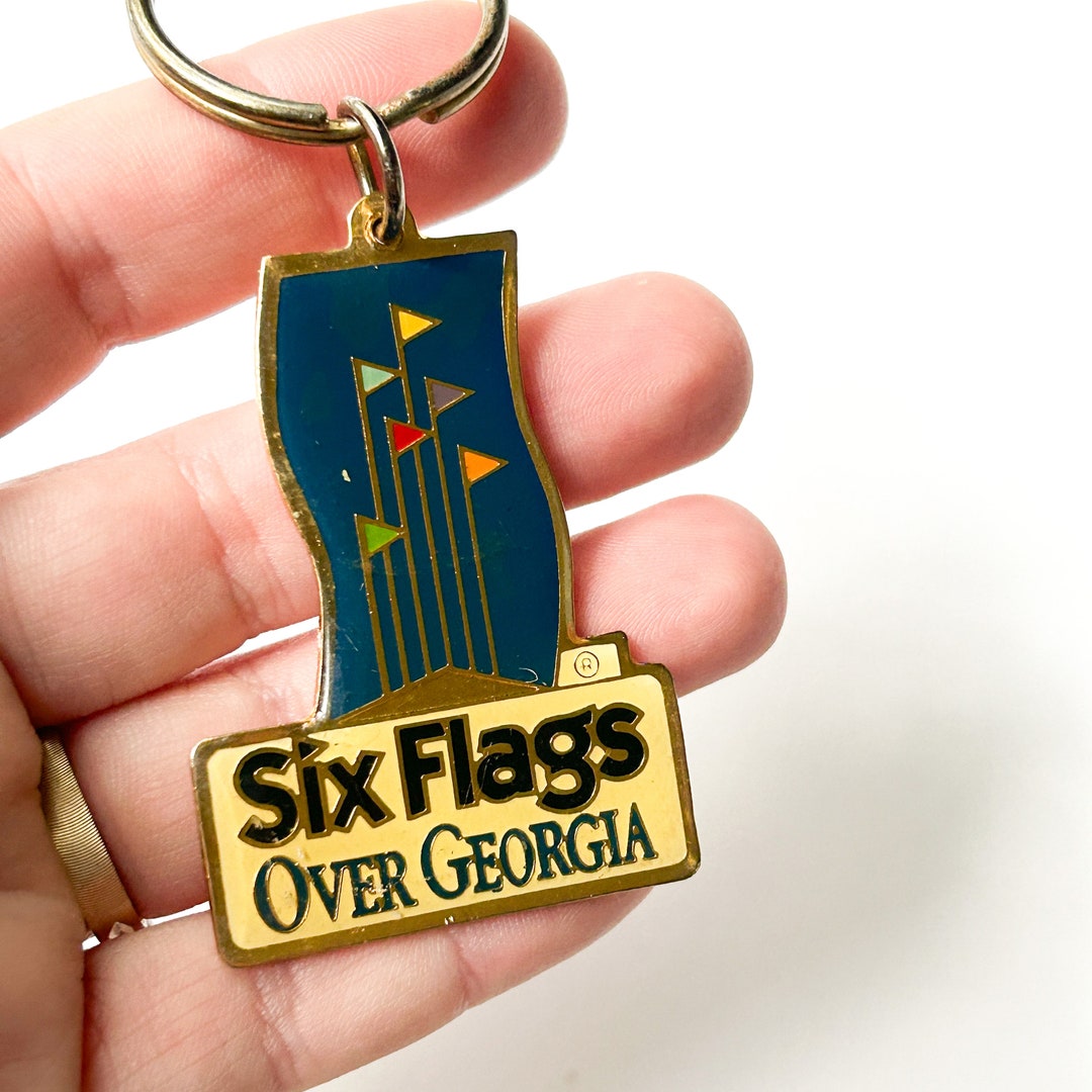 Vintage Six Flags Over Georgia Keychain - Etsy