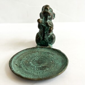 Small Vintage Rabbit Tray, Verdigris Bronze / Brass, Trinket Dish ...