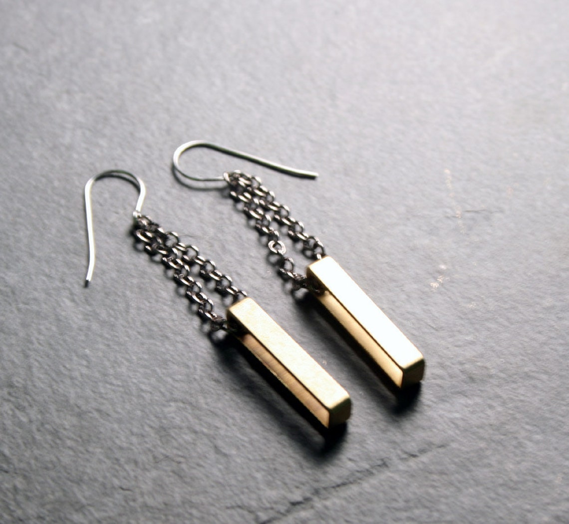 Geometric Chandelier Earrings Rectangle Dangle Earrings Art - Etsy