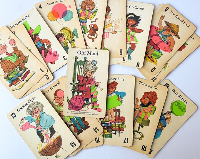 Vintage Old Maid Cards, 1968 Milton Bradley - Etsy