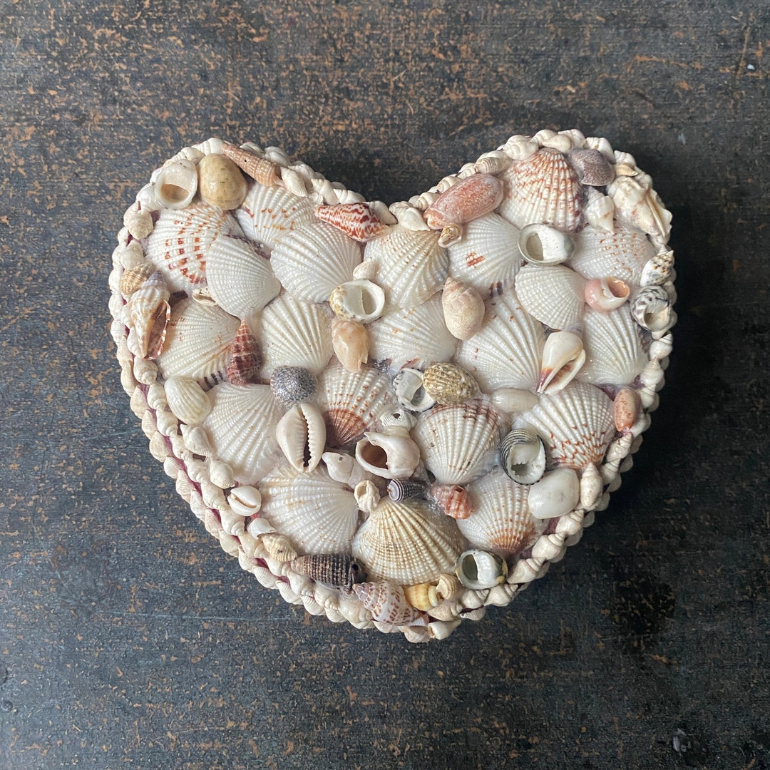 Vintage Heart Shaped Seashell Box, Sailors Valentine - Etsy
