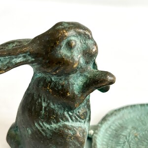 Small Vintage Rabbit Tray, Verdigris Bronze / Brass, Trinket Dish ...