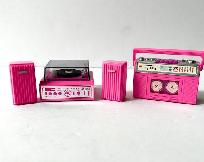 Vintage Barbie Wind up Toys, Record Player, Tape Deck, Phone, 1980s ...