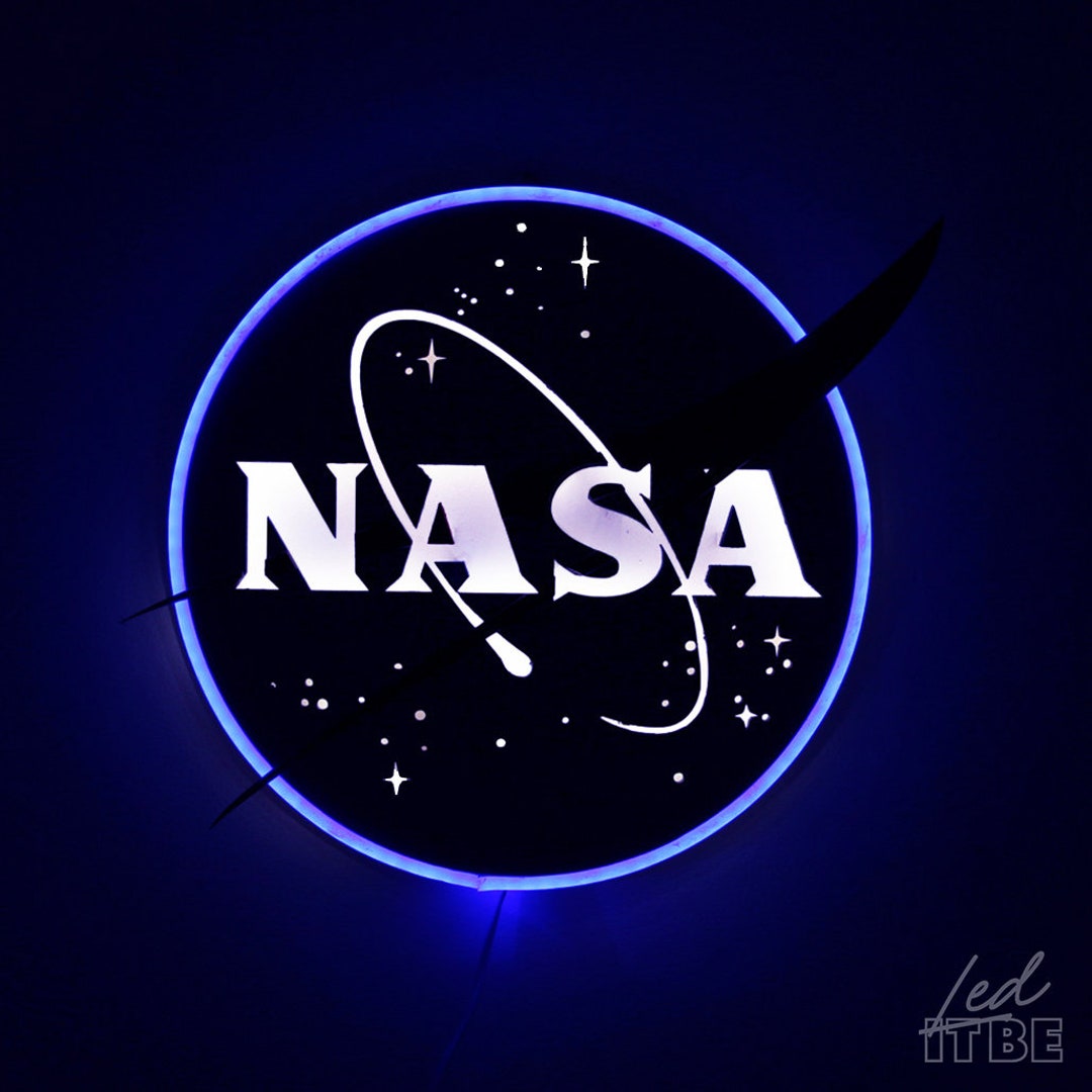 NASA Logo LED Neon Light Art Handcrafted Space Decor Cool White LED ...