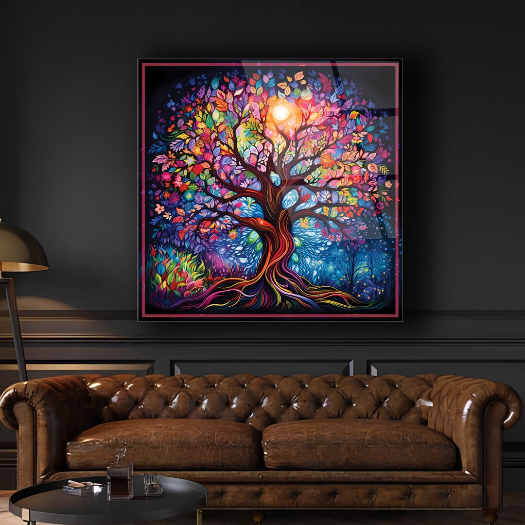 Tree of Ascension Glass Art , Glass Wall Table , Home Wall Decor ...
