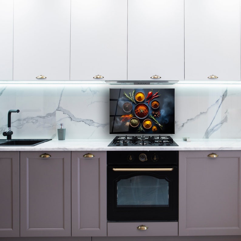 Kitchen Glass Splashback-tempered Glass Backsplash Tile Kitchen ...