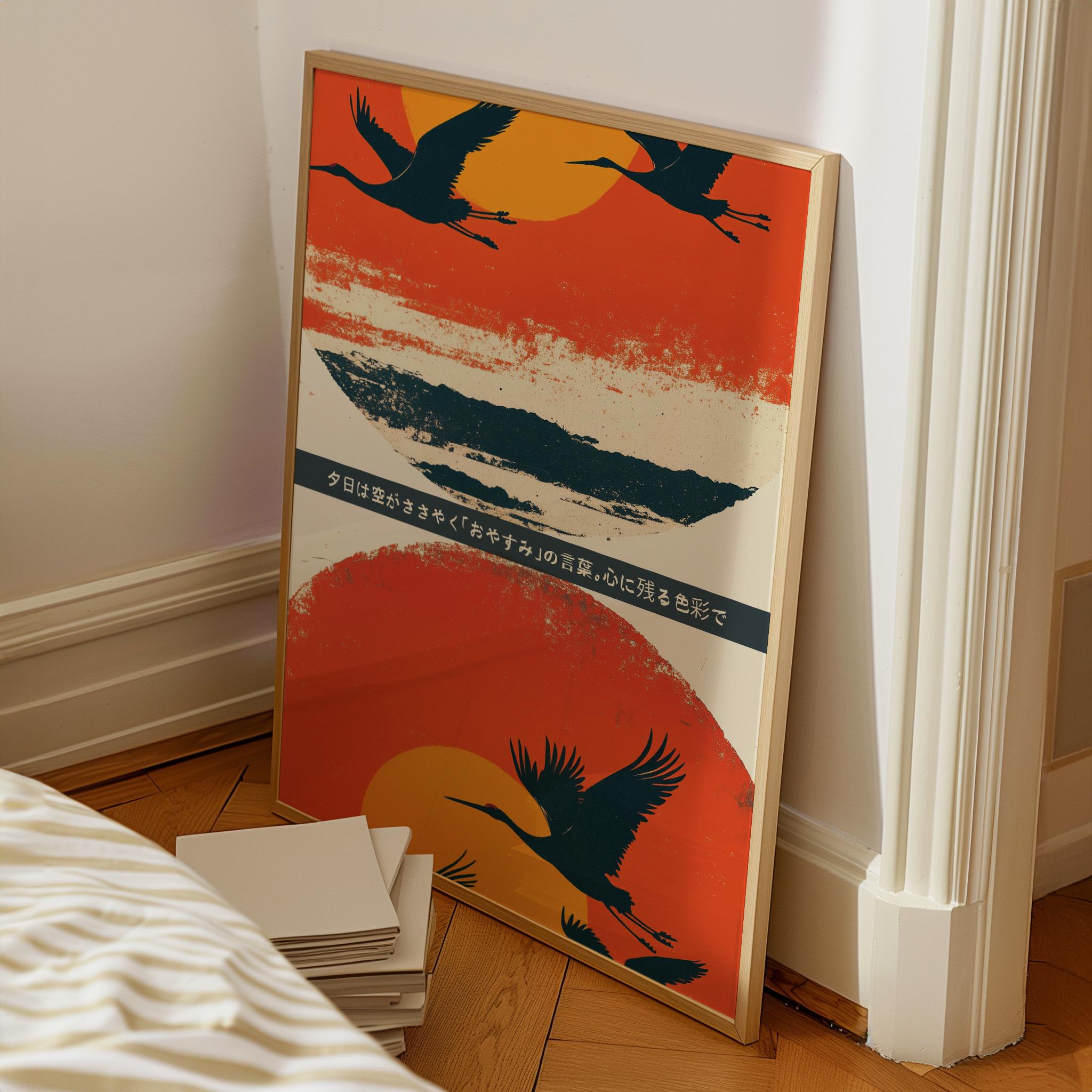 Japanese Sunset Art, Japandi Art Poster, Trendy Wall Decor, Modern ...
