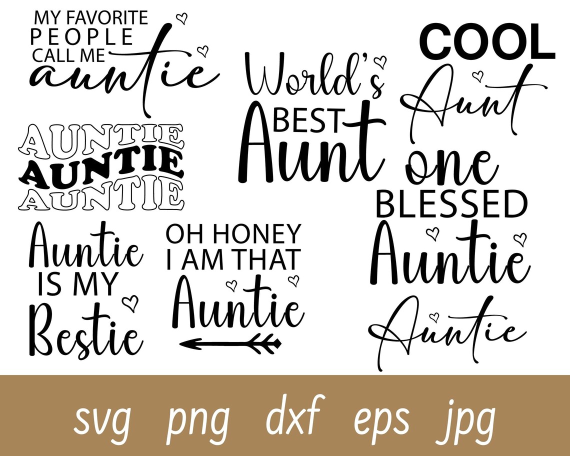 Aunt Svg Bundle, Cool Aunt Svg, Auntie Svg Bundle, Aunt Quotes Svg ...