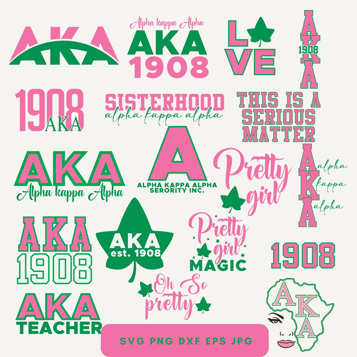 AKA Svg, Alpha Kappa Alpha Sorority Svg, 14 Designs Bundle,greek Svg ...