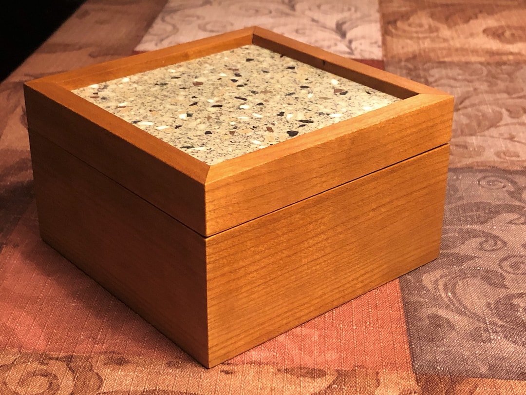 Cherry, Corian, and Walnut Hinged Stash Box - Etsy