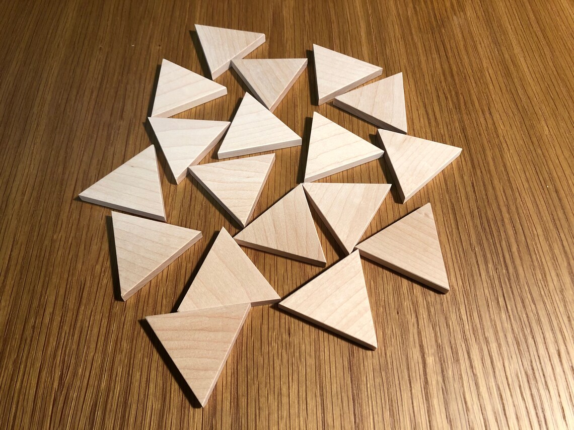 Triangle Wooden Tiles - 1-15/16" (set of 18) - Etsy