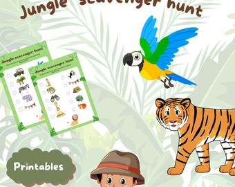 Rainforest Scavenger Hunt, Jungle Scavenger Hunt, Kids Birthday Party ...