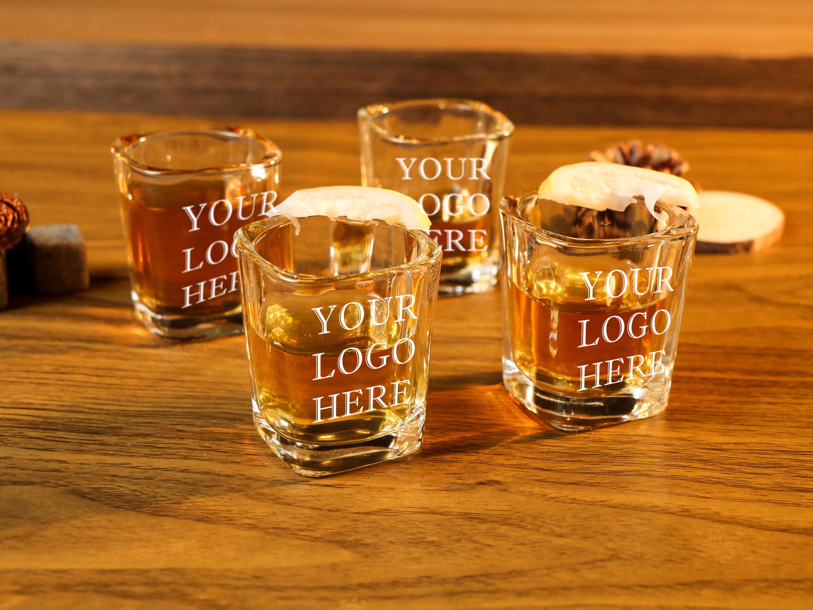 Custom Logo 2oz Shot Glass,personalized Company Logo ，engraved Shot ...