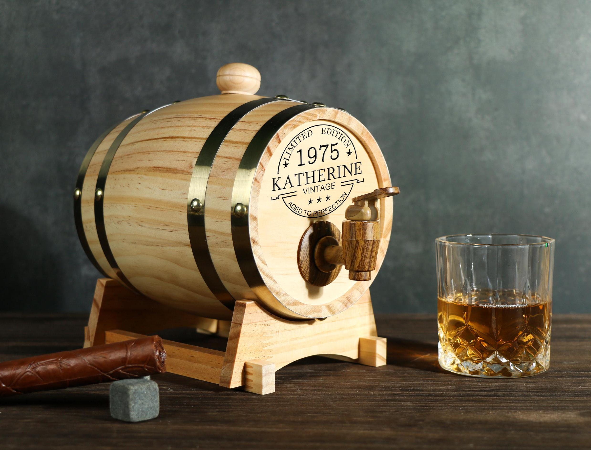Custom 50th Birthday Whiskey Barrel,cheers to 50 Years Gift,engraved ...