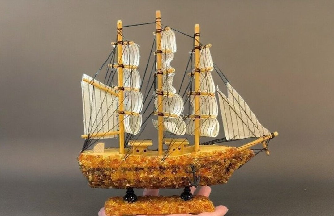 Amber Ship, Decorative Amber Ship, Amber Boat Souvenir,unique Handmade ...