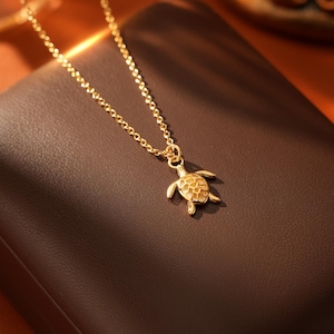 18K Gold-plated Turtle Pendant Necklace: Tortoise Shell Locket - Etsy