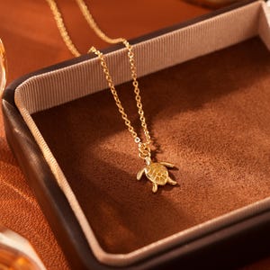 18K Gold-plated Turtle Pendant Necklace: Tortoise Shell Locket - Etsy