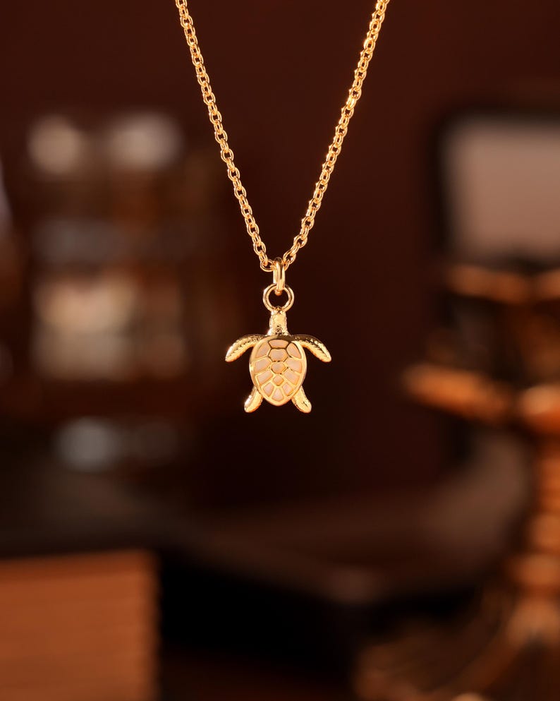 18K Gold-plated Turtle Pendant Necklace: Tortoise Shell Locket - Etsy
