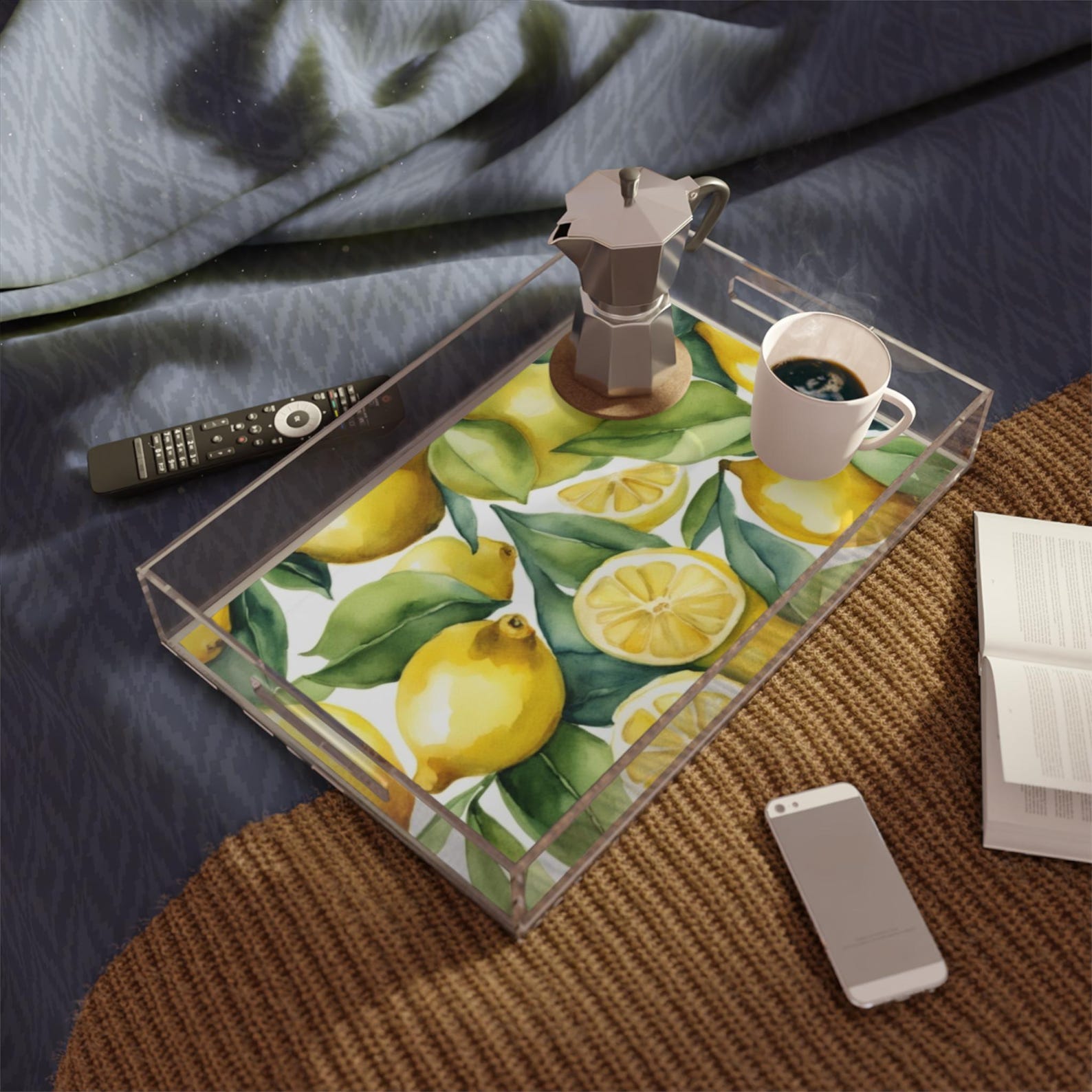 Acrylic Serving Tray- Lemons, Gift for Her, Popular Right Now, Tray ...