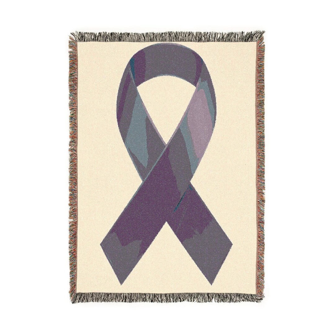 Fibromyalgia Awareness Purple Ribbon Woven Blanket, Fibromyalgia Ribbon ...