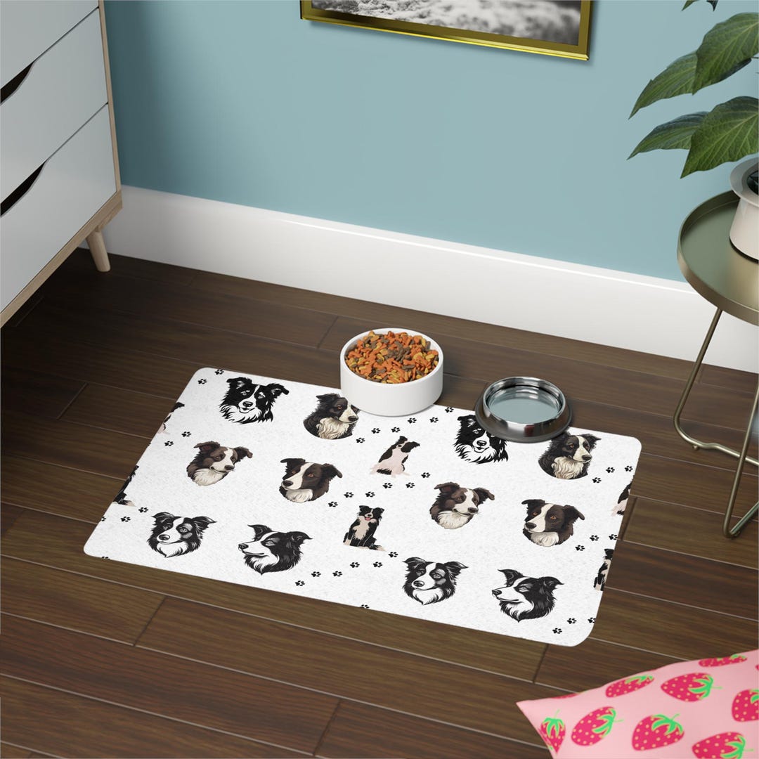 Border Collie Dog Food Mat. Border Collie Gift. Border Collie Food. Pet ...