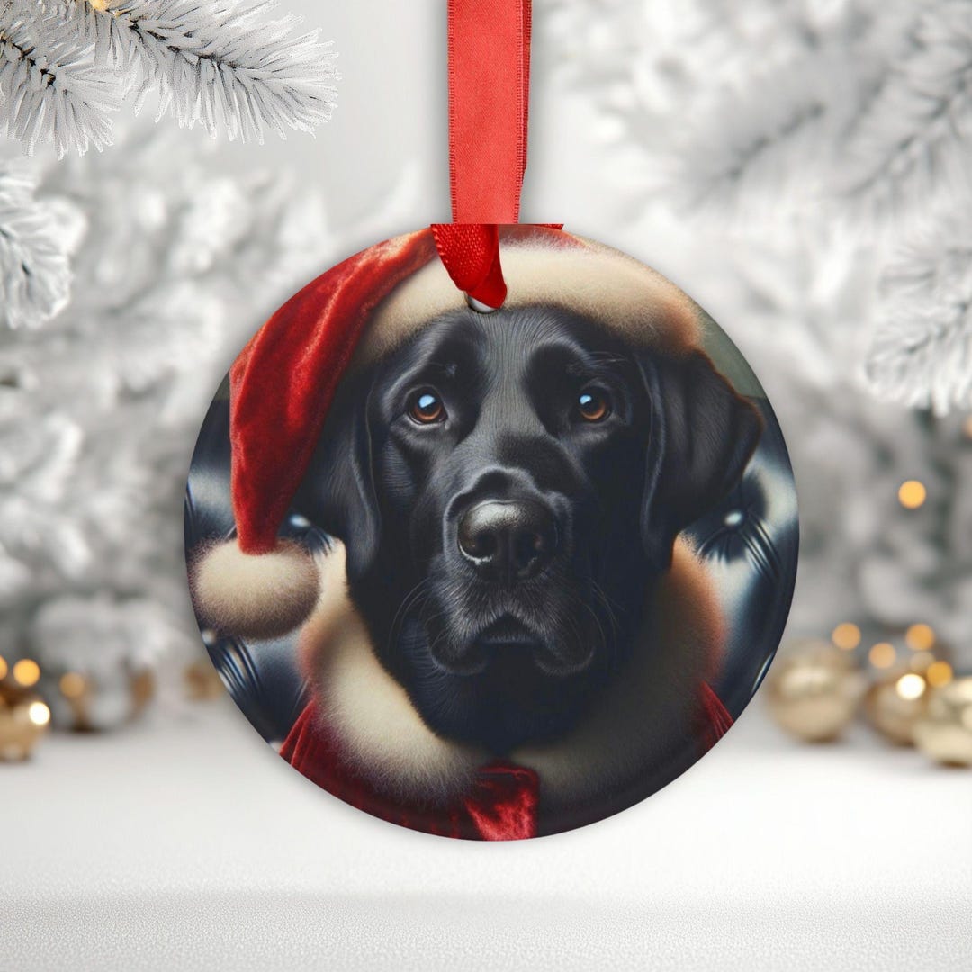 Christmas Black Lab Ornament. Black Lab Dog Christmas Gift. Labrador ...