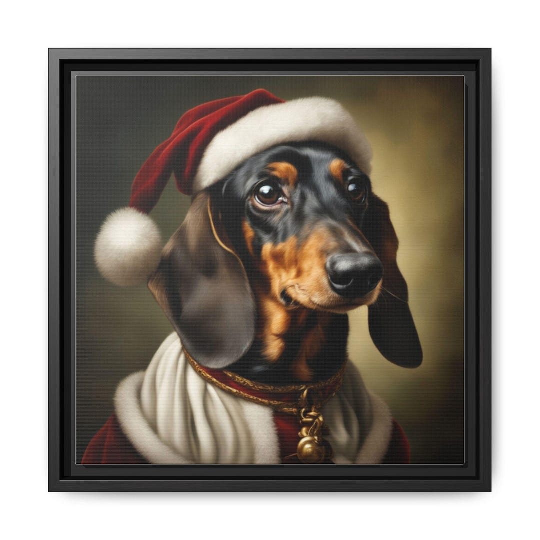 Dachshund Santa Christmas Picture. Dachshund Santa Decor. Christmas ...
