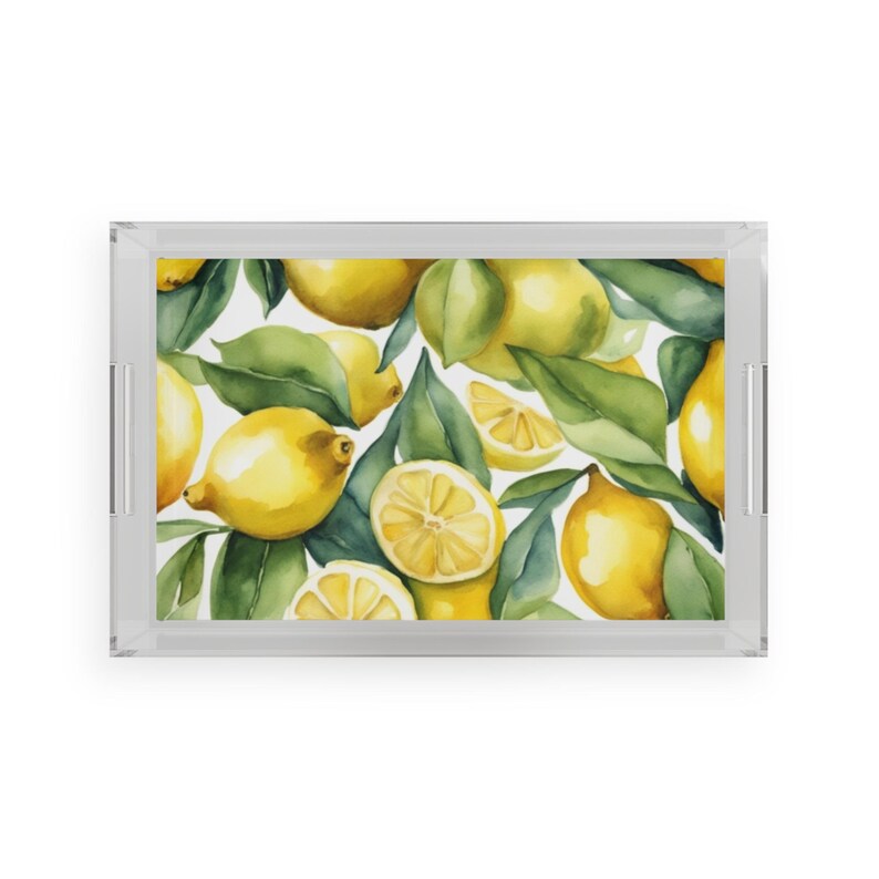 Acrylic Serving Tray- Lemons, Gift for Her, Popular Right Now, Tray ...