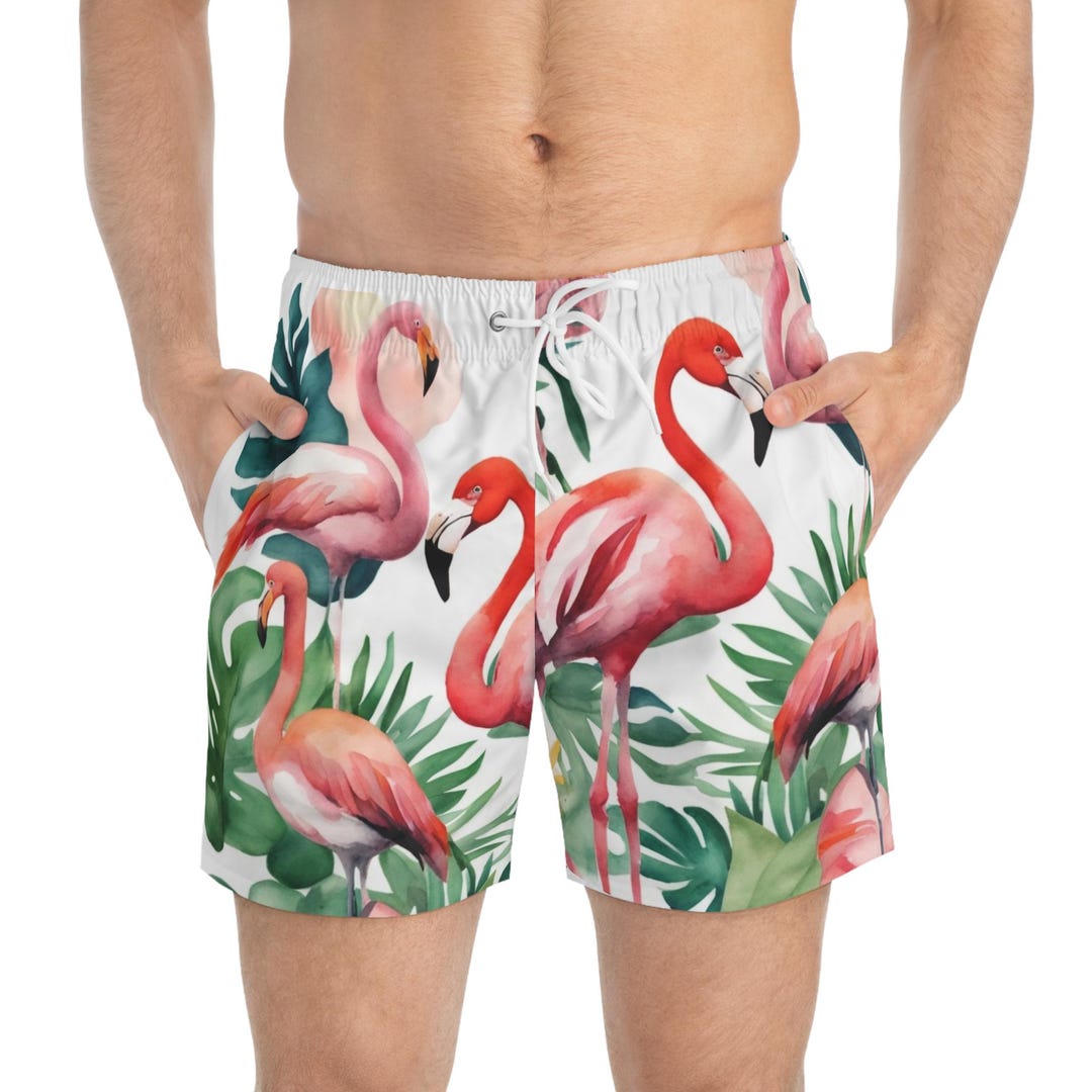 Swim Trunks- Flamingos. Flamingo Lovers and Funny Mens Swim Trunks ...