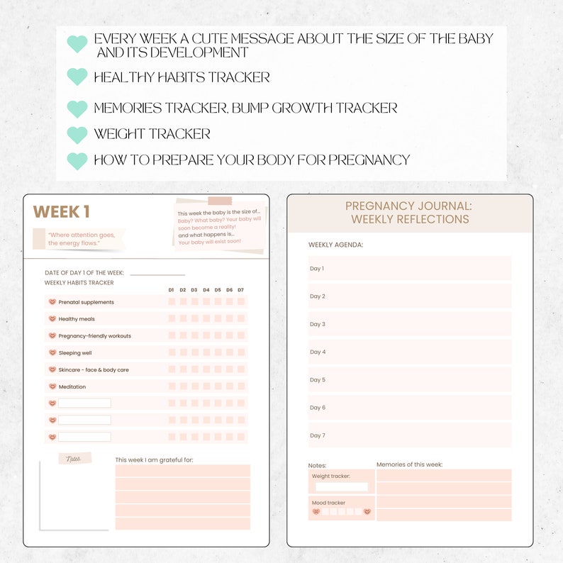 Pregnancy Planner Printable Printable Pregnancy Journal Pregnancy ...