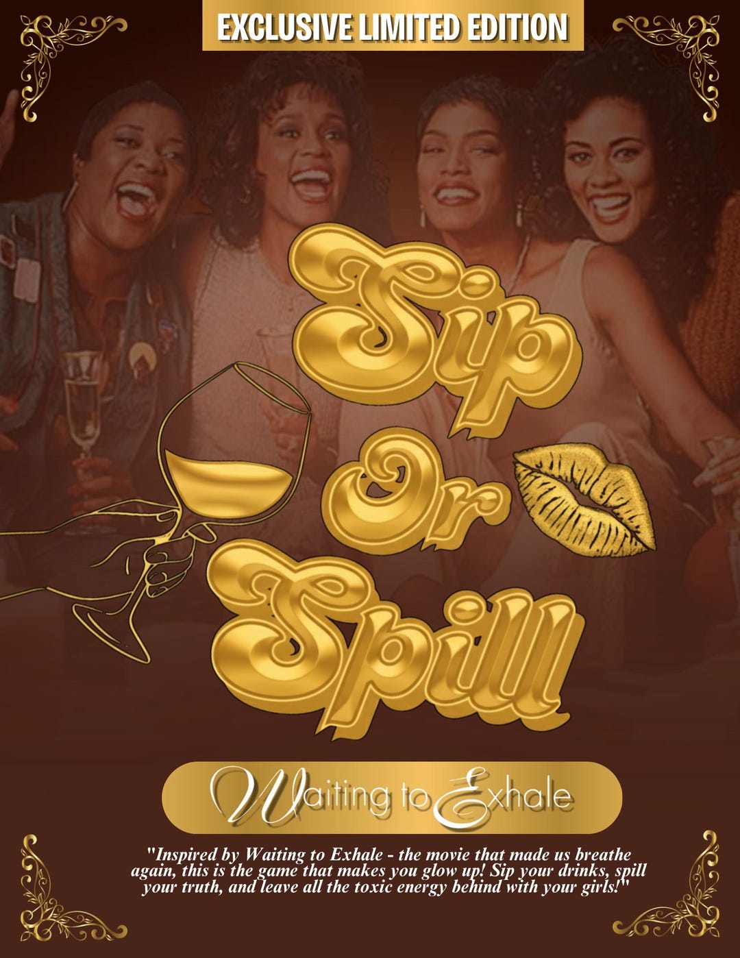 Waiting to Exhale Game: Sip or Spill Cards, 90s Movie Theme (printable ...