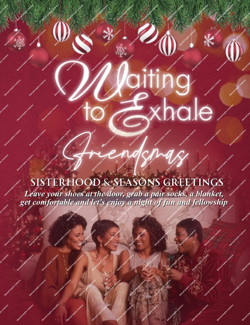 Waiting to Exhale Friendsmas Party Bundle Printable | Backdrop Shot ...