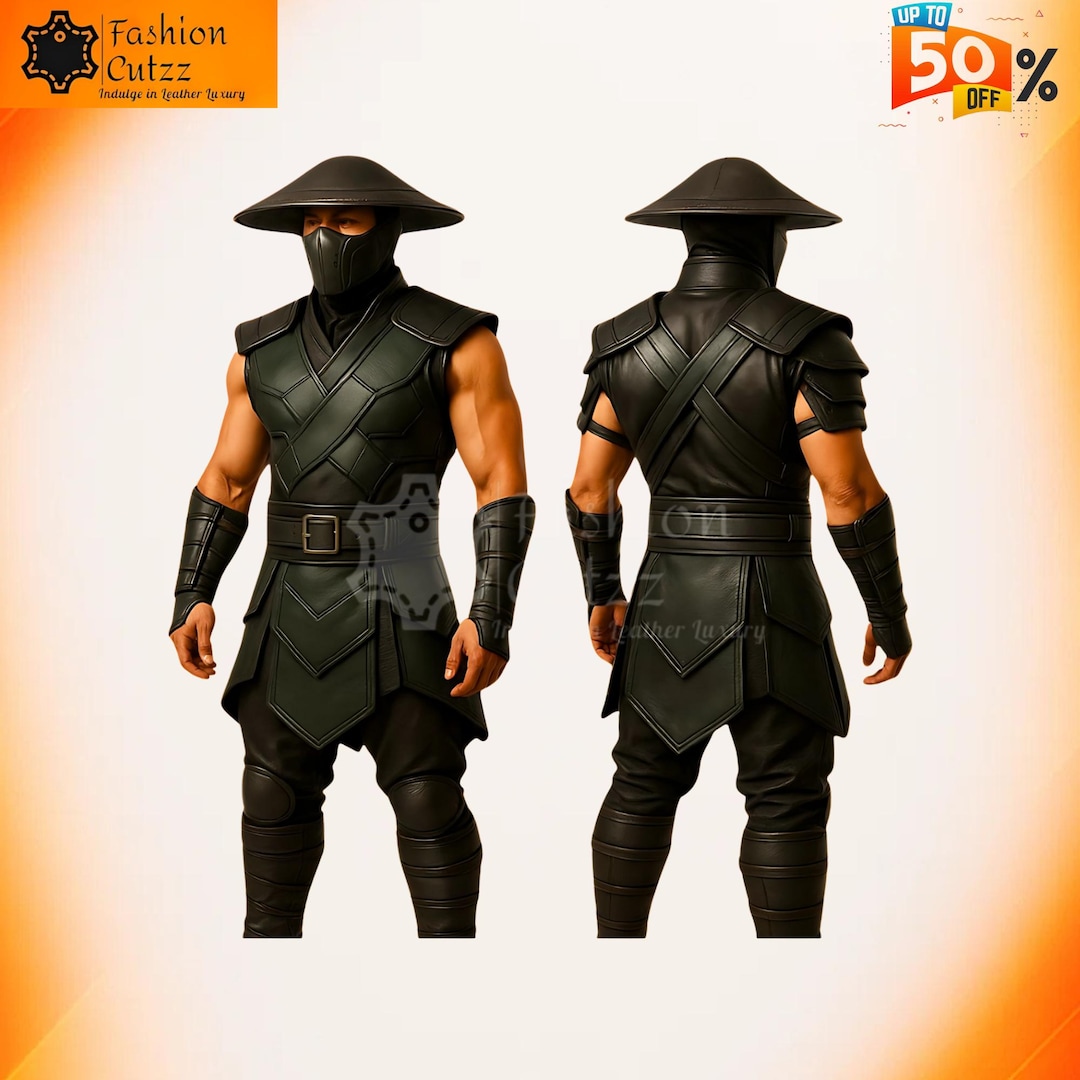 Black Shadow Ronin Leather Assassin Costume | Samura Ninja Gothic ...