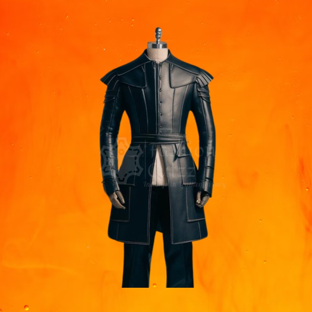 Heavy Duty Stealth Black Gothic Leather Dark Knight Costume Set Cowhide ...