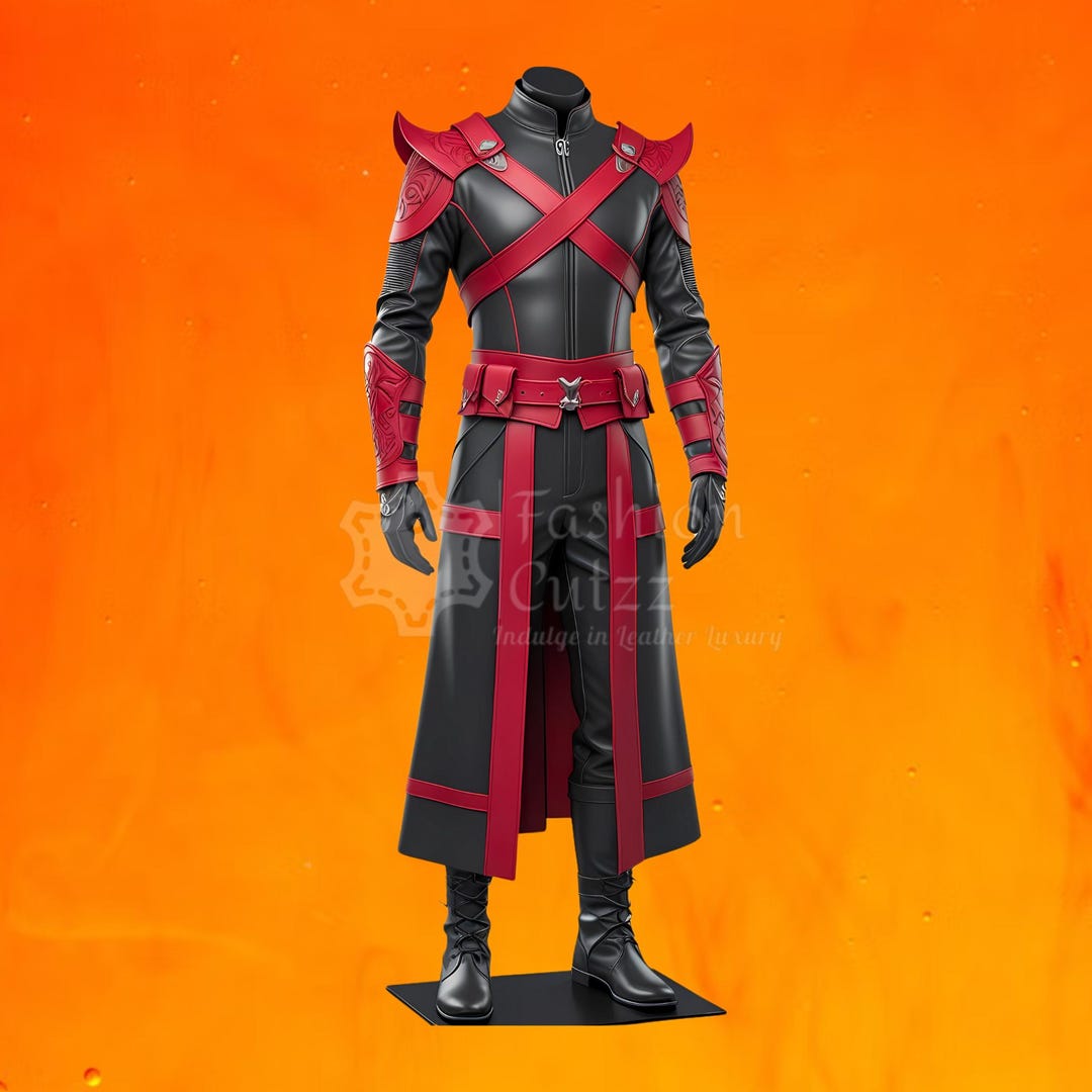 Ultimate Daring Red & Black Leather Assassin Combat Creed Warrior ...