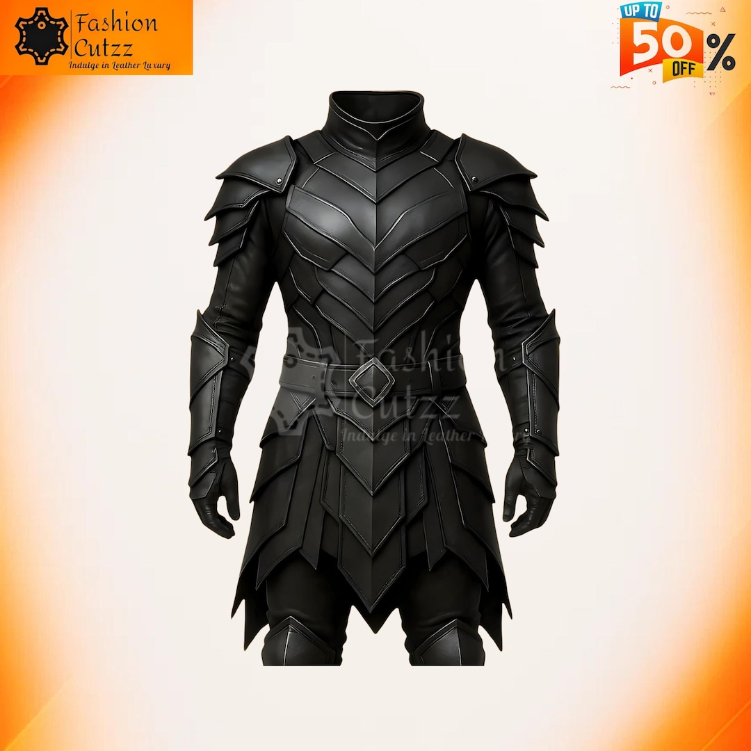 Dark Knight Black Leather Armor | Fantasy Gothic Medieval Assassin ...