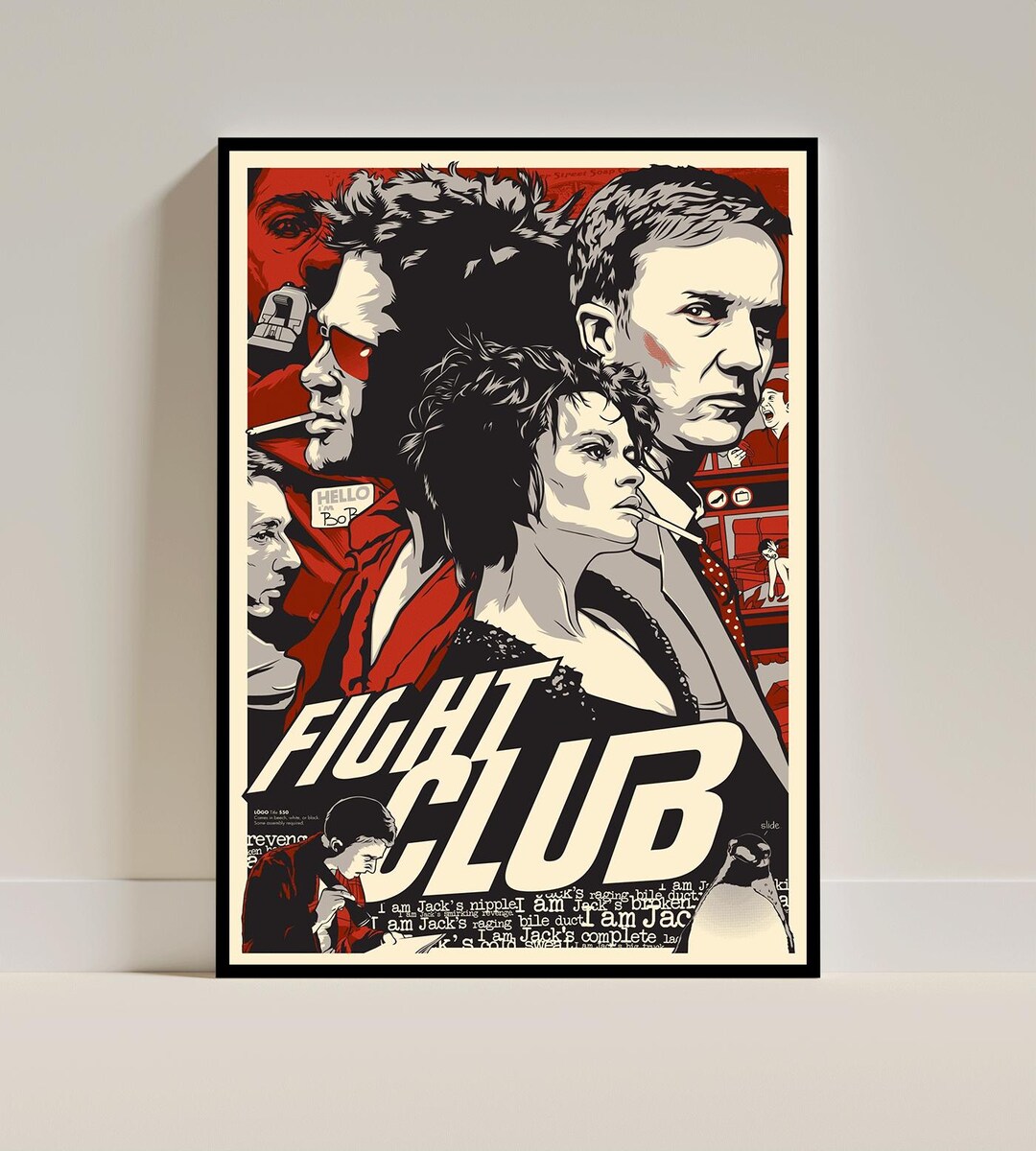 Fight Club Canvas Print , Fight Club Wall Art, Wall Art Print , Movie ...