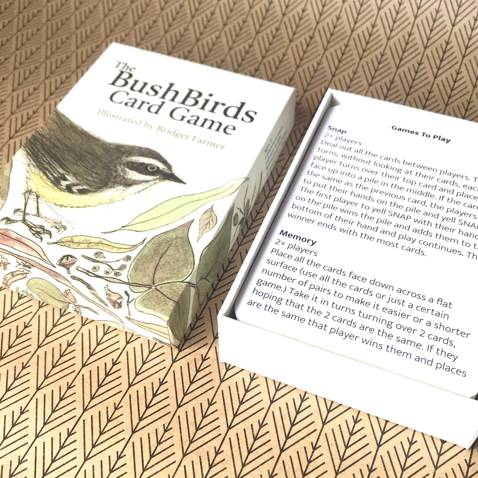 THE BUSH BIRDS Australian Birds Card Game by Printmaker Artist Bridget ...