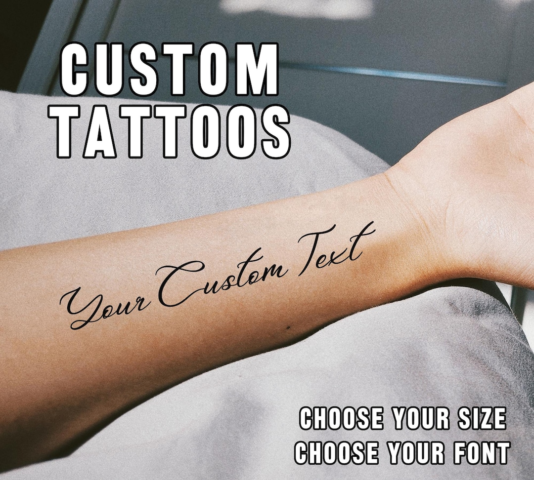 Custom Words Temporary Tattoo - Personalized Name - Handwriting Tattoo ...
