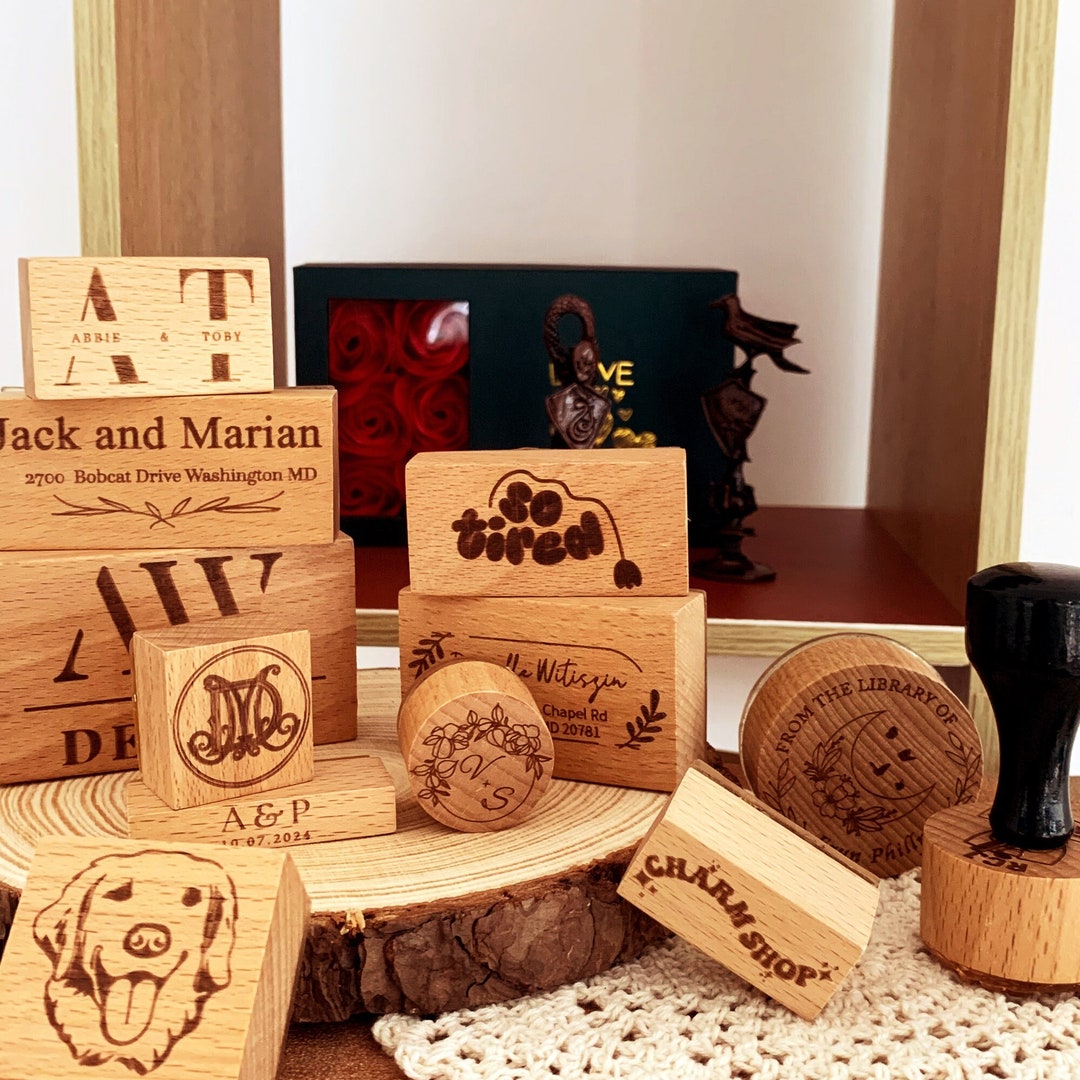 Custom Logo Stamp, Custom Any Logo Stamp, Wood Business Stamp, Business ...
