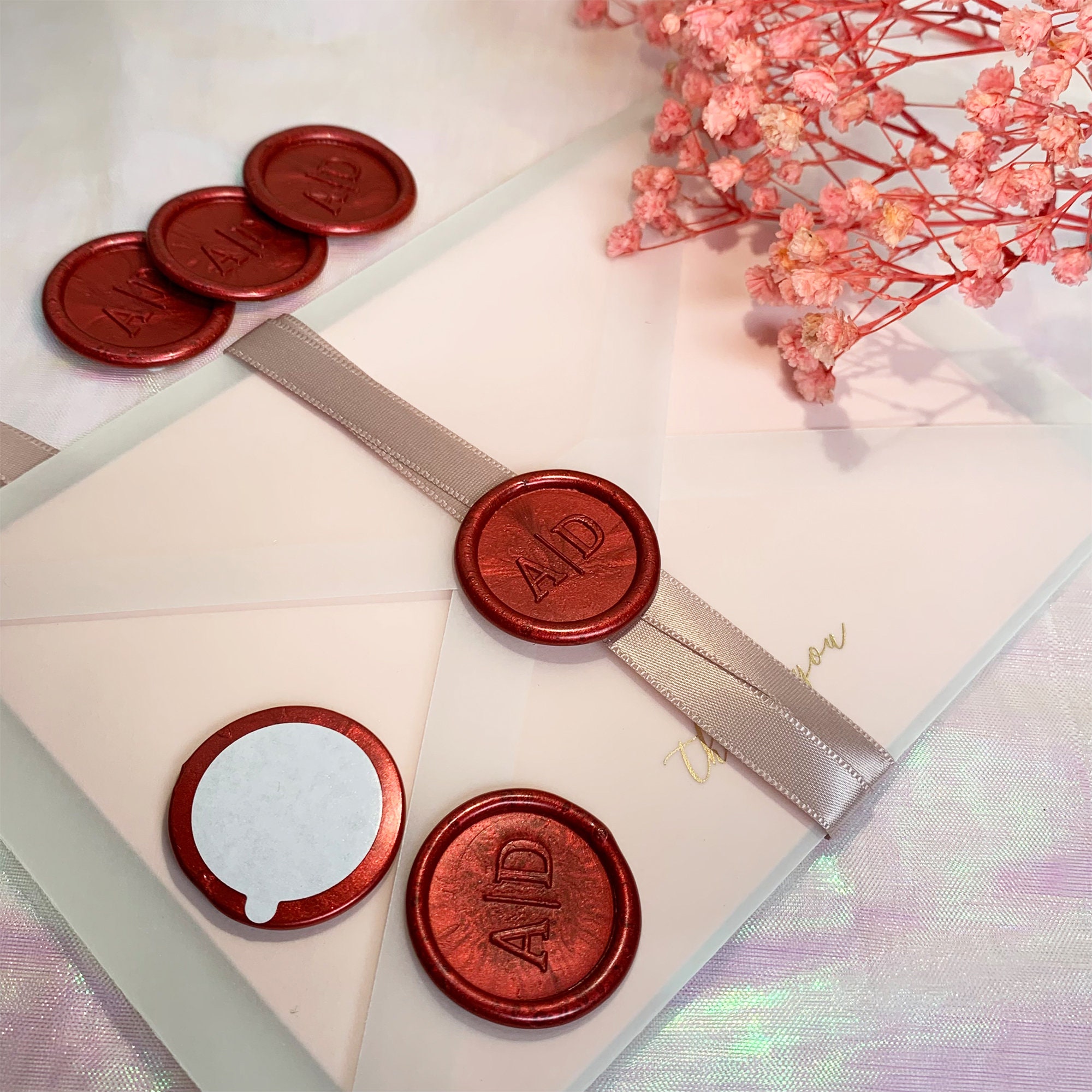 Custom Wax Seal Stickers, Wedding Wax Seal Sticker, Personalised Wax ...