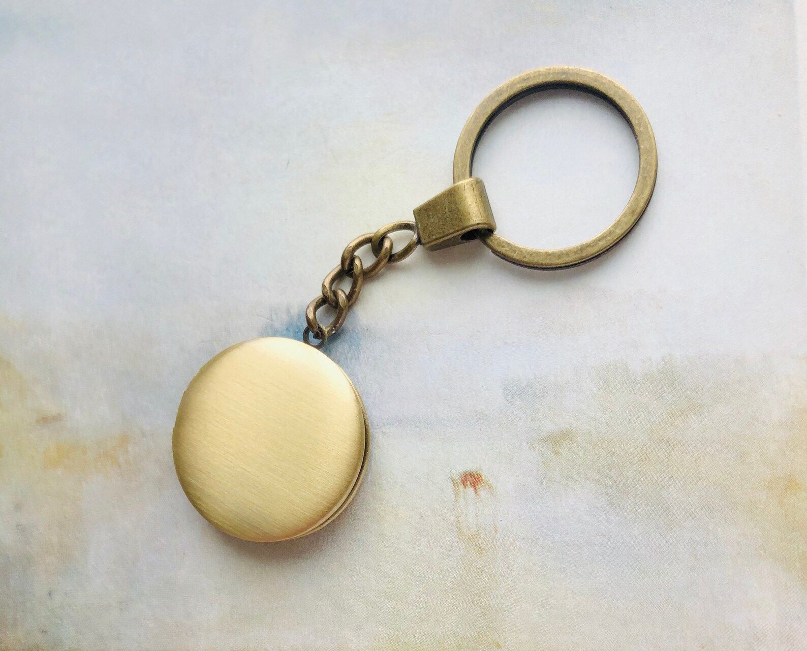 Personalized With You Own Photo Brass Locket Keychainkey - Etsy