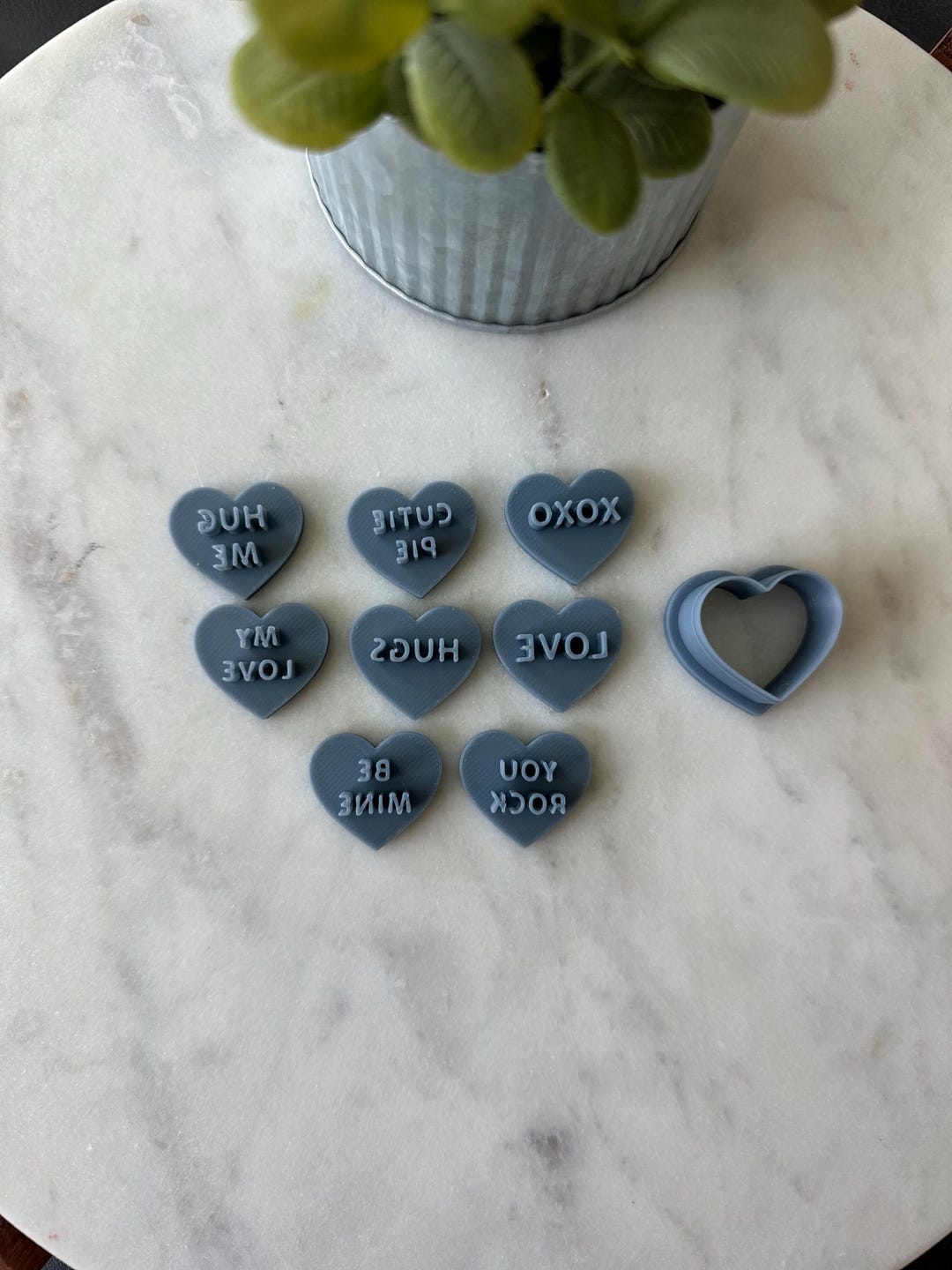 Valentines Day Conversation Hearts Stamp and Clay Cutter Set - Etsy